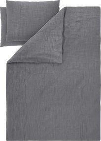 Livarno® Mušelínové ložní povlečení, 240 x 220 cm, 70 x 90 cm (tmavě šedá)