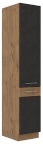 Vysoká kuchyňská skříňka Woodline 40 DK-210 2F, Barva: dąb lancelot / dark wood