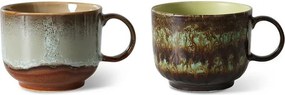 Set 2ks hrnek na čaj 70s Lush Odyssey Tea - 14*10*8cm / 425 ml