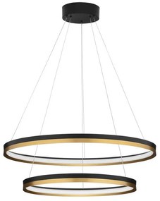 Nova Luce Závěsné LED svítidlo MR JOHN černá a mosaz zlatá 102W 3000K stmívatelné