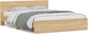 Rám postele s čelem a LED osvětlením dub sonoma 150 x 200 cm 3207604