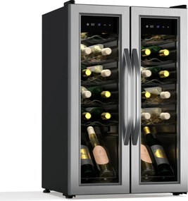 Klarstein Vinamour vinotéka, 2 chladící zóny, 7 polic, dotykové ovládání, UV-ochrana