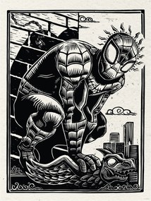 Komar Plakát Marvel Spider-Man Lino-Cut 30 x 40 cm