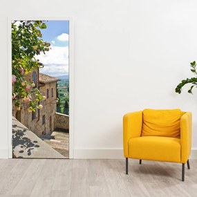 Fototapeta na dveře - Růže na balkóně (95x205cm)