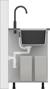 QUADRON Bílý kuchyňský granitový dřez Logan 110, jednokomorový k instalaci pod kuchyňskou desku