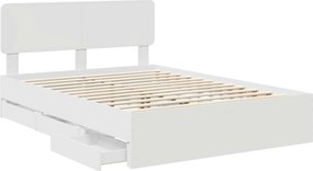 Rám postele se zásuvkou Bílá 150 x 200 cm Dřevěný materiál 3412171
