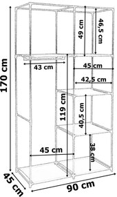 Šatní skříň MIRA šedá