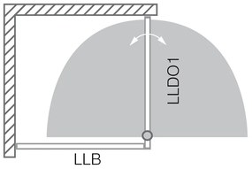 Roth LEGA LINE LLDO1+LLB Sprchový kout obdélníkový 90x70 cm Profil: Lesk, Sklo: Hladké čiré