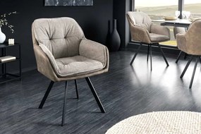 Luxusní otočná židle Mr. Lounger vintage taupe mikrovlákno