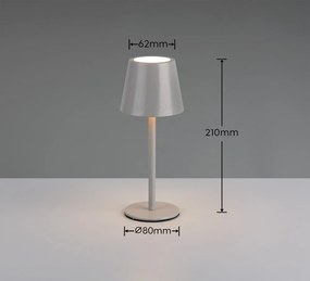 Šedá LED stolní lampa s kovovým stínidlem (výška 21 cm) Diaz – Reality