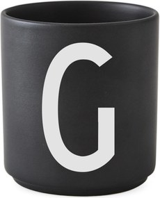 Hrnek AJ písmeno G porcelánový černý
