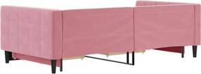 Válenda s přistýlkou a zásuvkami růžová 100 x 200 cm samet 3196749
