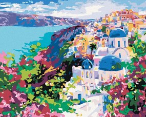 zuty zuty - malování podle čísel - santorini, 80x100 cm, plátno