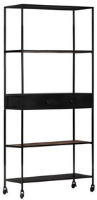 Knihovna 80 x 35 x 180 cm hrubé mangovníkové dřevo a železo 323734