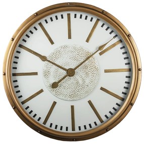 Nástěnné zlaté kulaté hodiny Gold time - Ø 80*8 cm