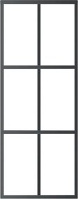 vidaXL Posuvné dveře ESG sklo a hliník 76 x 205 cm černé [151011]