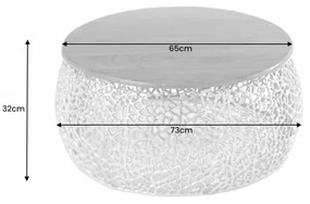 Massive home | Konferenční stolek LEAF 75 CM zlatý masiv akácie