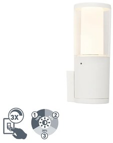 Moderní venkovní nástěnné svítidlo bílé IP55 vč. GU10 3stupňové stmívatelné - Carlo