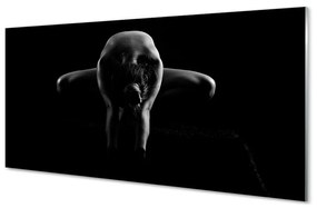 Obraz na skle Žena černé a bílé 120x60 cm