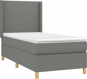 Box spring postel s matrací tmavě šedá 100 x 200 cm textil 3131810