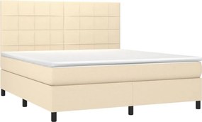 Box spring postel s matrací krémová 160x200 cm textil 3141790