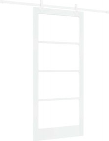 Posuvné dveře 93 x 202 cm Masivní borové dřevo a sklo Bílá 3332260
