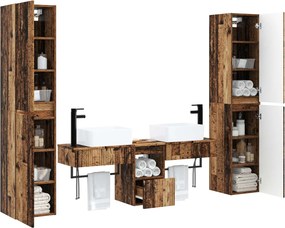 Sada koupelnového nábytku 5 ks Staré dřevo 33 x 34,5 x 160 cm 3406021