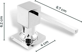 Gamma Sink Quality Quatro, dávkovač saponátu pro kuchyňský dřez 400ml, chromová, GMA-DOK-CH