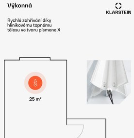 Klarstein Konvektor, Bansin Smart 2500, 2500 W, ovládání přes aplikaci