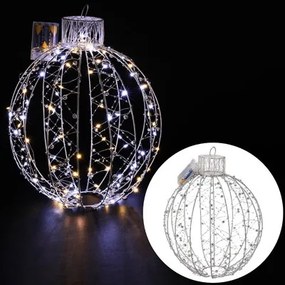 Kovová LED vánoční koule 120 LED 30 cm