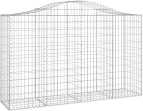 Klenuté gabionové koše 8 ks 200x50x120/140cm pozinkované železo 3145667