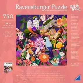 Ravensburger Art  Soul: Barevní ptáci a květy / 750 dílků / od 14 let