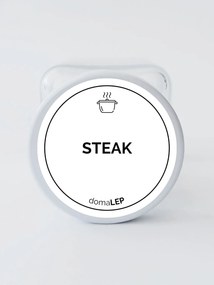 Samolepka na kořenky STEAK  bílá 5 cm tučné písmo