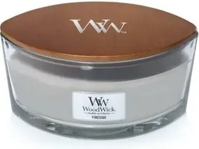 WoodWick Fireside Elipsa 453.6g - svíčka loď / doba hoření: až 40 h