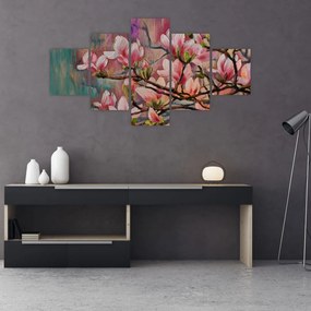 Obraz - Olejomalba, Rozkvetlá sakura (125x70 cm)