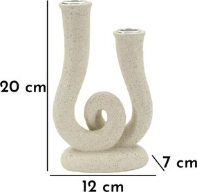 Designový svícen Stons 20 cm krémový