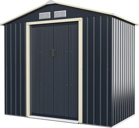Costway Venkovní kovový přístřešek Zahradní přístřešek Ocelový přístřešek, šedá