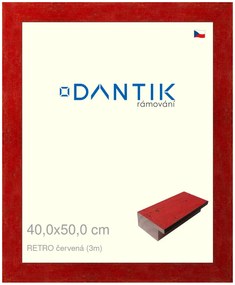 DANTIK rámeček 40x50 | RETRO červená (Sklo Čiré)