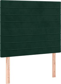 Box spring postel s matrací tmavě zelená 80 x 200 cm samet 3137872