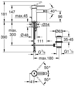 GROHE 32935DC1 - Bidetová baterie ESSENCE nerez