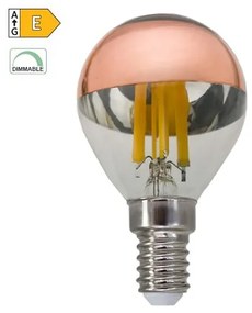 Diolamp LED Filament zrcadlová žárovka 5W/230V/E14/2700K/620Lm/180°/DIM, měděný vrchlík