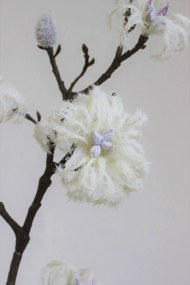 Bílé květy na umělé větvi 85cm