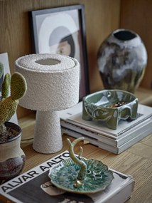 Bloomingville Stolní lampa Emmie White, krémová barva, textil