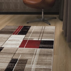 Spoltex, Kusový koberec Florentina 613-64 beige/red, 80x150, béžová, obývací pokoj