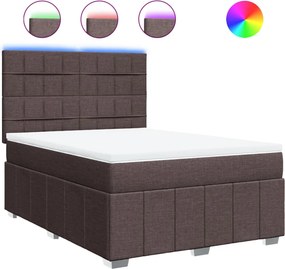 Box spring postel s matrací tmavě hnědá 140x200 cm textil 3293994