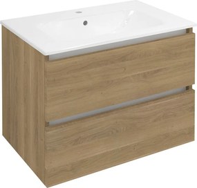 Sapho Sapho, EZARA umyvadlová skříňka 69,8x52x46cm, dub cuneo, EZ701-2525