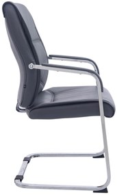 Konzolové kancelářské židle Otley - 2 ks - umělá kůže | šedé