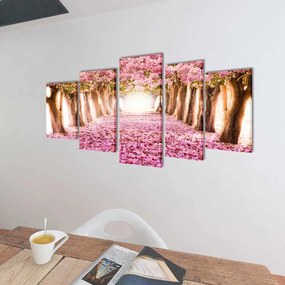 Sada obrazů, tisk na plátně, třešňový květ, 100 x 50 cm 241574