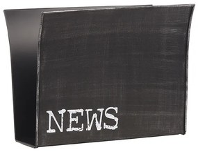 Černý kovový stojan na časopisy News