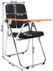 Tempo Kondela Konferenční židle s deskou na psaní Soner, černá